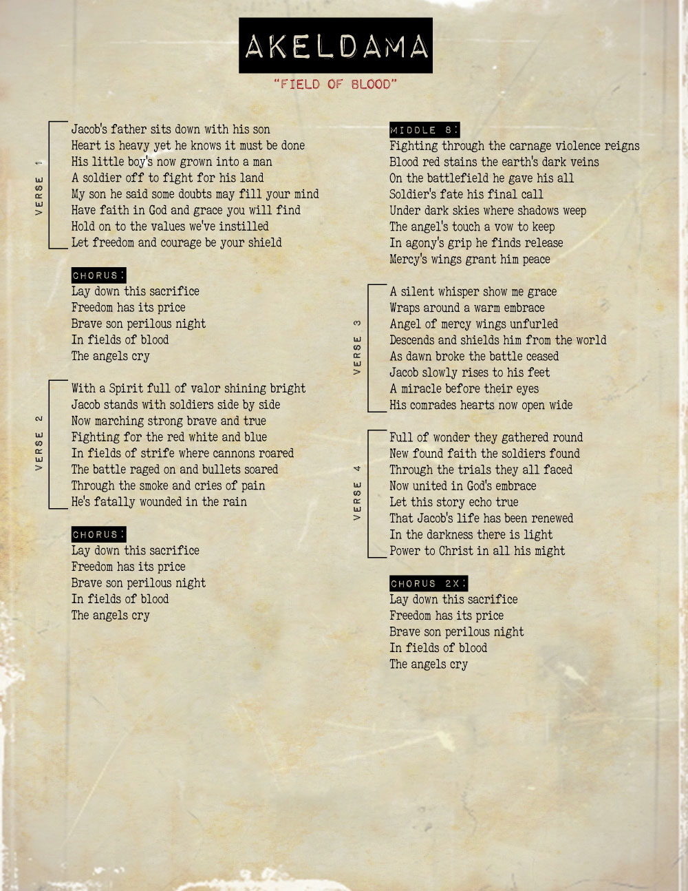 Akeldama - Lyrics - FIRELOCK